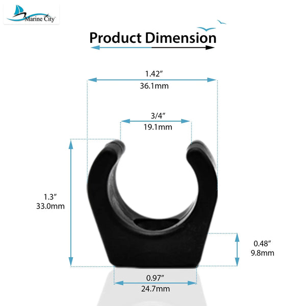 Marine City 7/8 inches Ladder Stowing/Hook Storage Clips for Boat (2 p ...