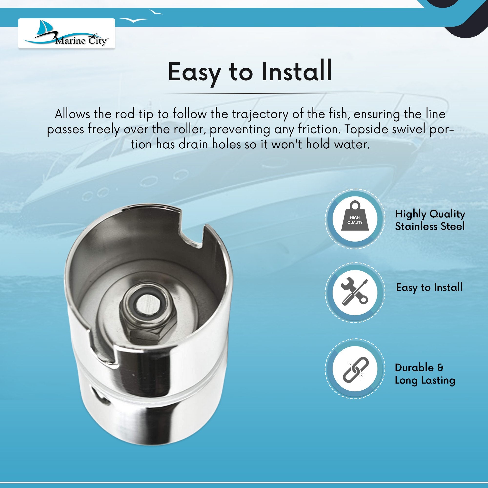 Giratorio empotrable para soporte de caña para pesca en barco y yate ...