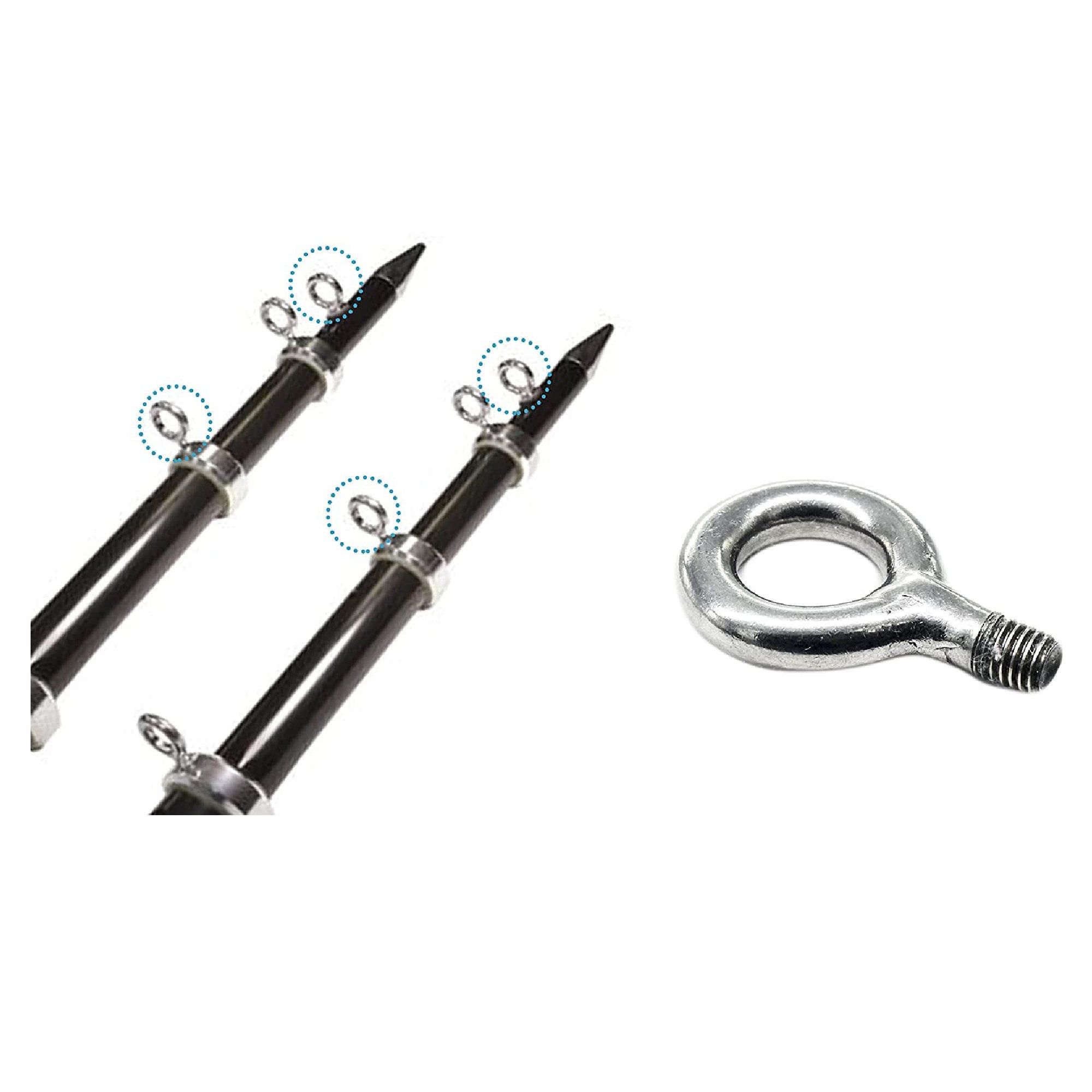 Marine City Stainless Steel Threaded Eye Bolt Rings for Outrigger Pole ...
