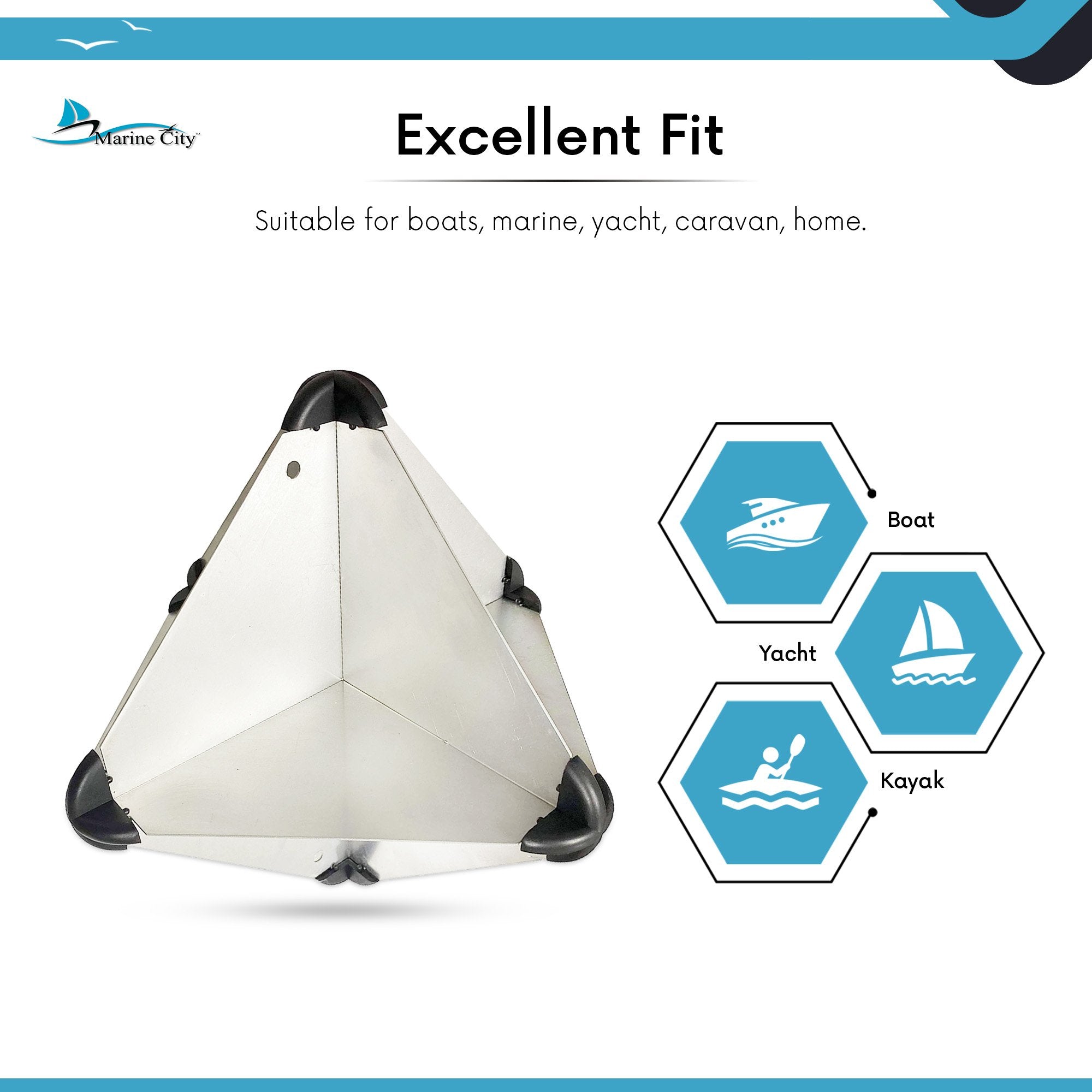 Marine City Aluminium Boat Radar Reflector Octahedral Type - 18" (Larg ...