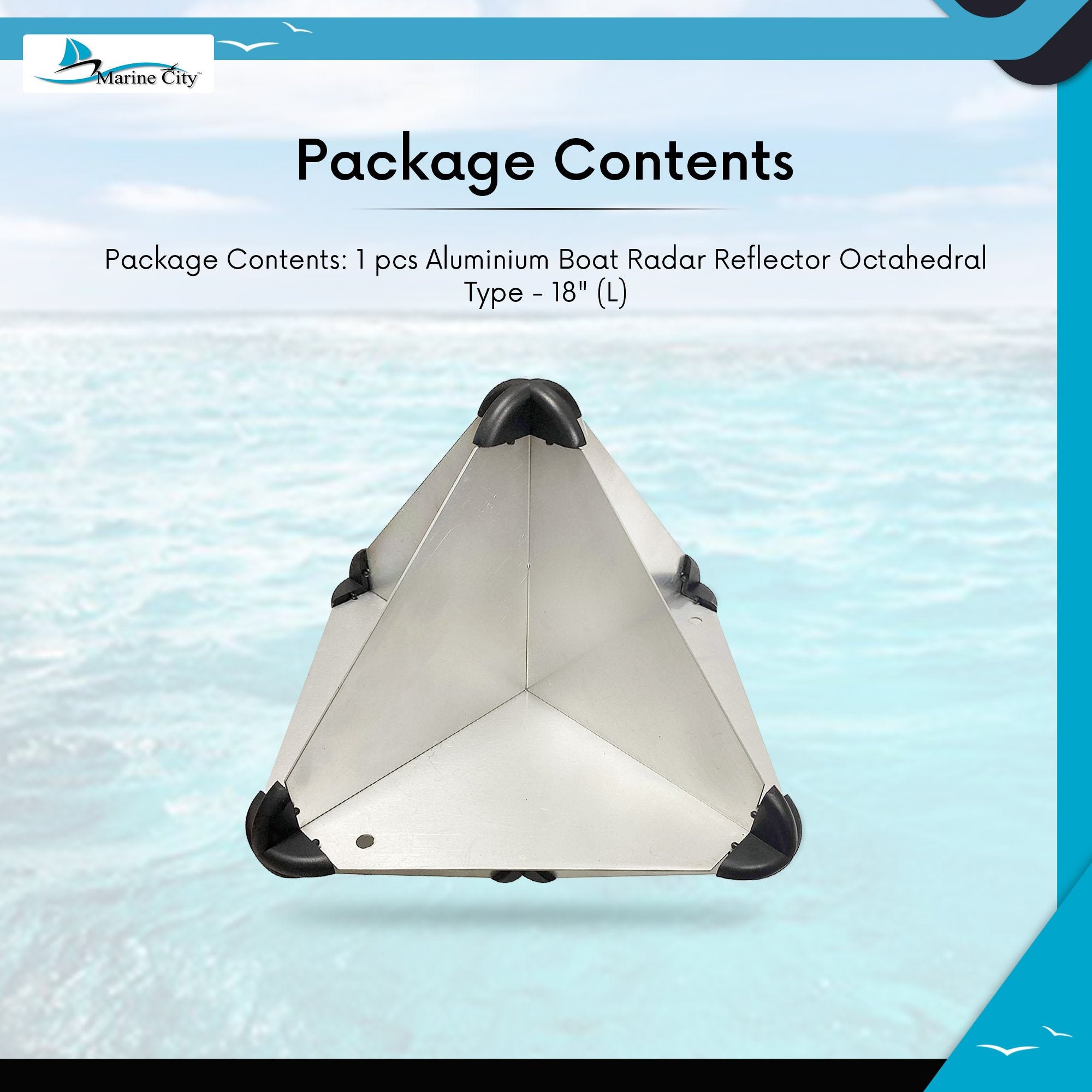 Marine City Aluminium Boat Radar Reflector Octahedral Type - 18" (Larg ...