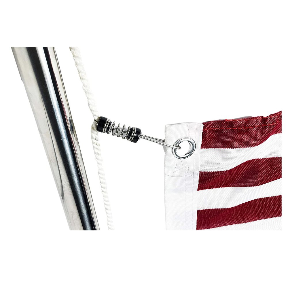 Marine City One Pair of Stainless Steel Deluxe Antenna Flag Clips (Cla ...