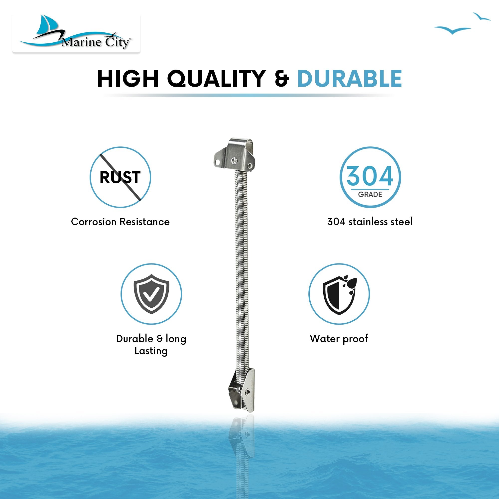 Marine City Stainless Steel Hatch Spring Holder Lid Support Spring for ...