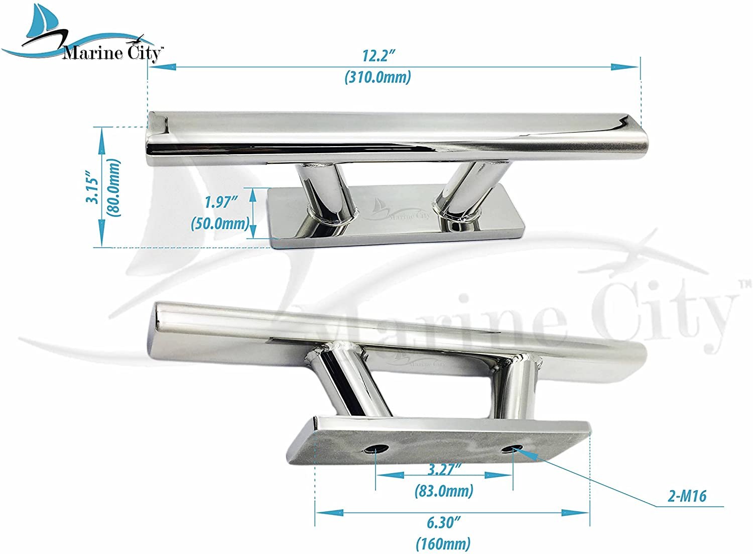 MARINE CITY 316 Grade Stainless Steel Heavy Duty 12 Inches Stylish Moo ...