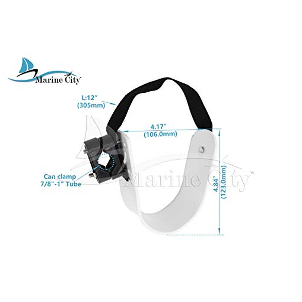 Marine City White Powder Coated Aluminum Life Ring Holder for Boat Yac ...