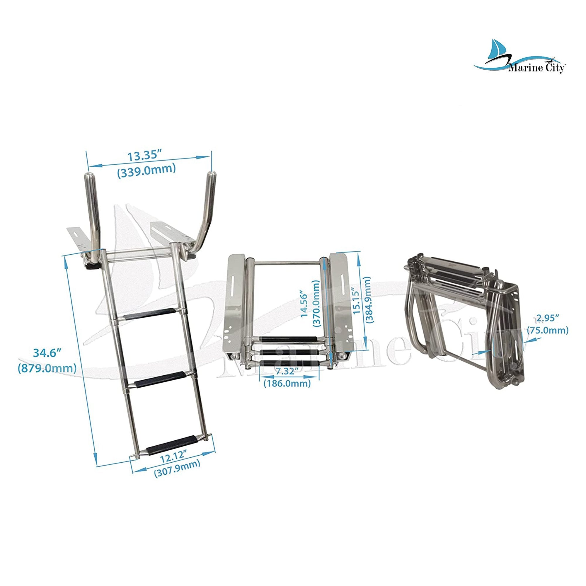 Marine City 316 Stainless Steel Under Platform telescoping Retractable ...