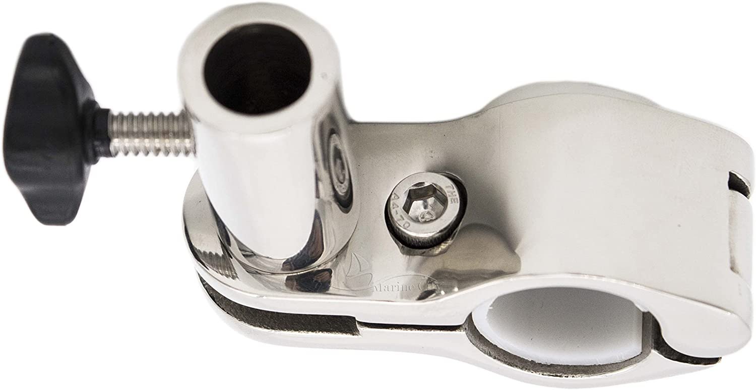 Boat Flag Pole Kit Marine City 32" Stainless Steel Rail Mounted Flag ...