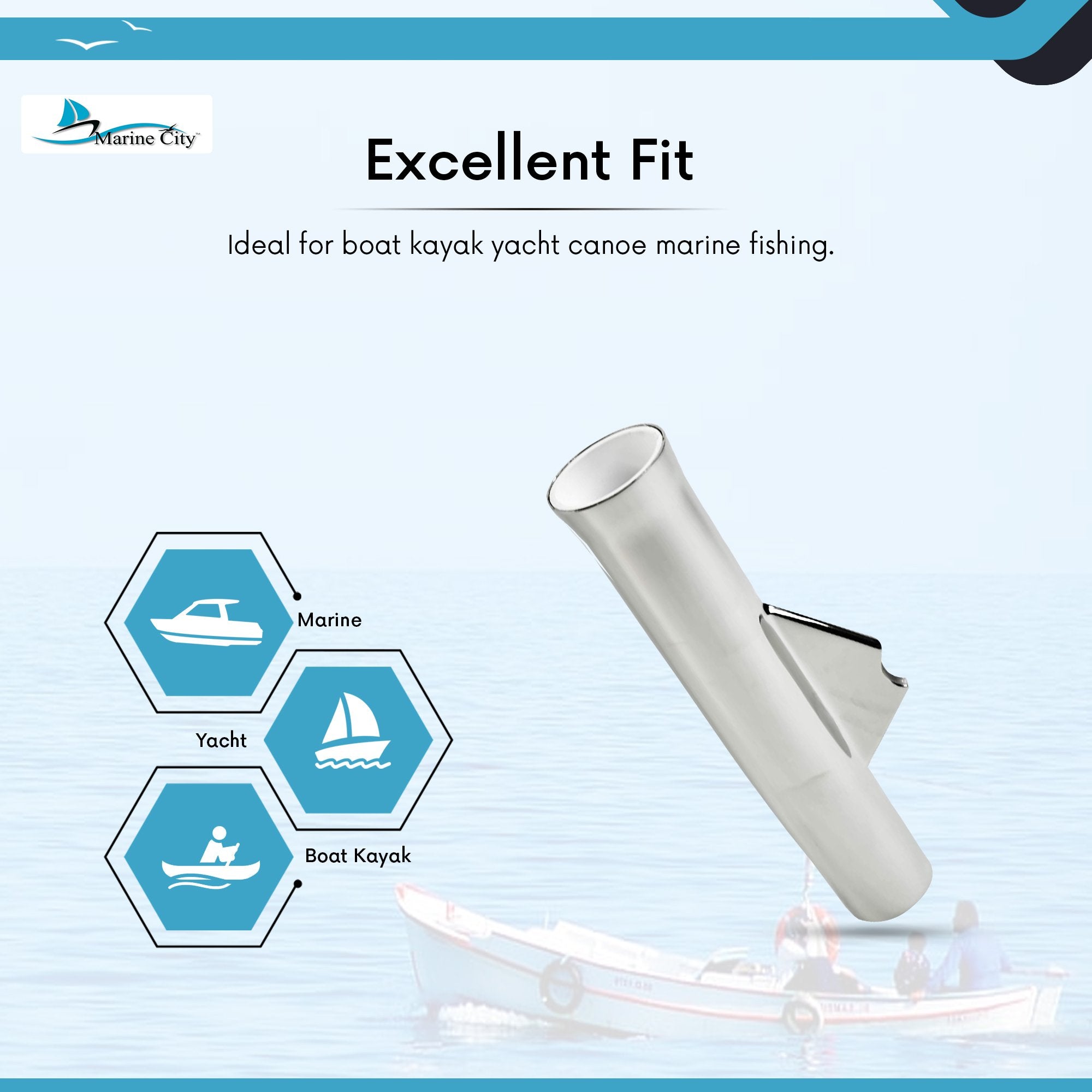 Marine City 316 Stainless Steel Flared Weld-On Rod Holder – Marine City ...