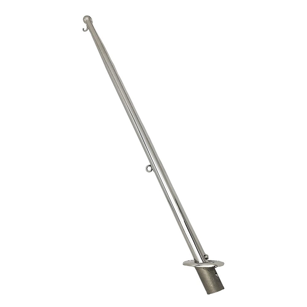 Marine City 24" Stainless Steel Flag Stanchion Pole & Flag Pole Base K ...