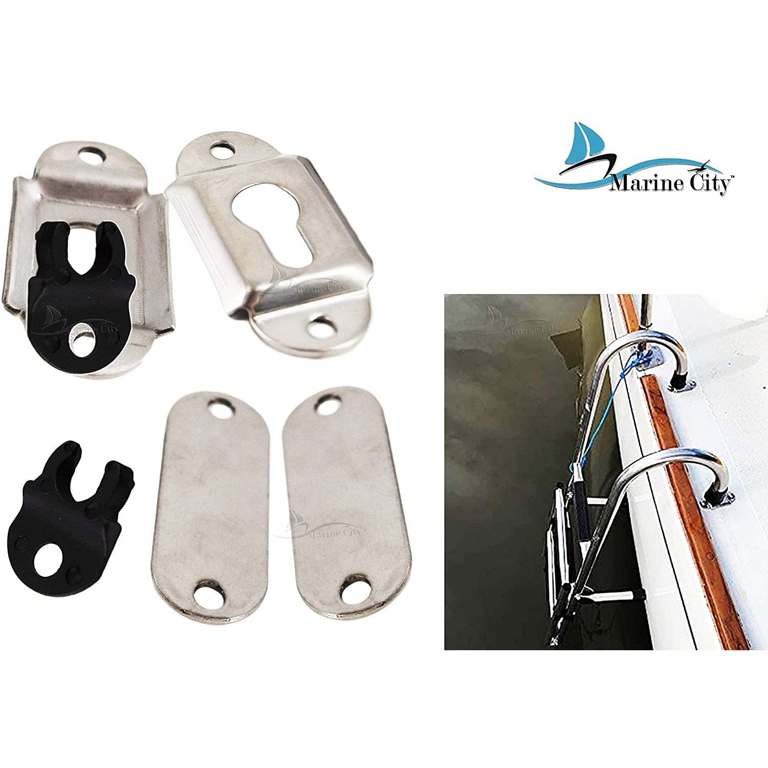 Marine City 304 Stainless Steel Mounting Sockets/Brackets for Removabl ...