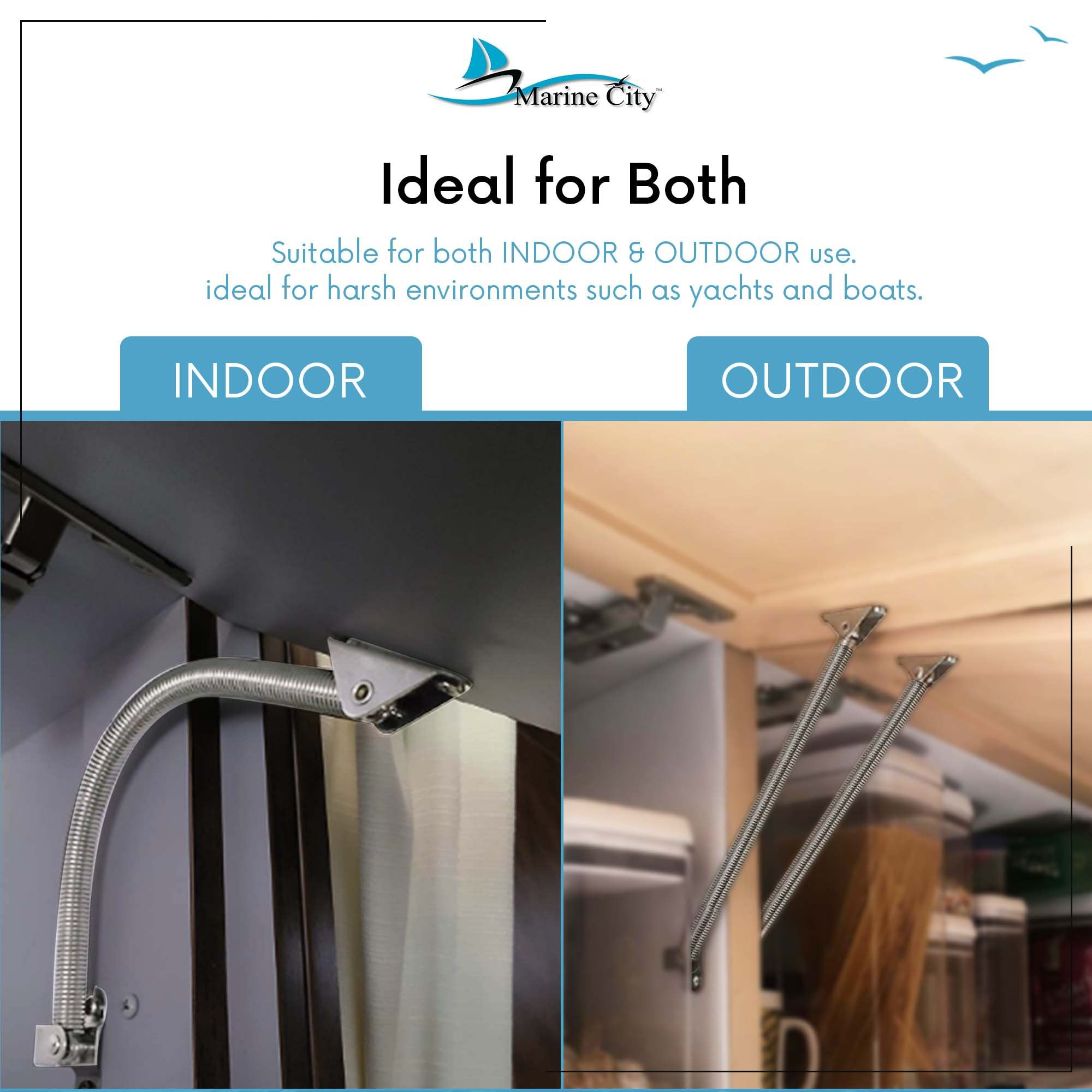 Marine City 304 Stainless-Steel Marine Heavy Duty Hatch Spring Holder ...